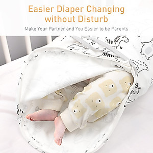 Knirose Noiseless Patented-Velcro Baby Infant Wrap Swaddle Blankets for Newborn Baby Boys Girls 0-3 Months, Wearable Swaddle Sleep Sacks Easy Diaper Changing Sleeping Bag with Zipper