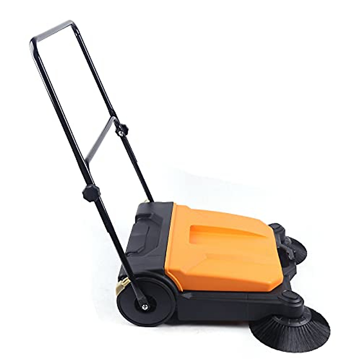 26''/41" Outdoor Hand Push Sweeper Manual 360° Spinning Sweeping Sweeper Pavement Street Walk-Behind Sweeping Cleaning Outdoor Folding Sweep Tool (26'')