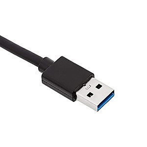 Amazon Basics 4-Port Adapter With 3 USB 3.0 USB-A Ports & 1 RJ45 Gigabit Ethernet Port, Black