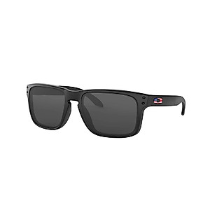 OAKLEY Holbrook Matte Black Flag Icon/Gray Sunglasses (OO9102-E655)