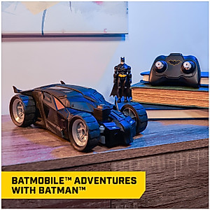 DC Comics, Batman Batmobile Remote Control Car, Easy to Drive, Compatible with Batman Figures, Kids Toys for Boys and Girls Ages 4 and Up