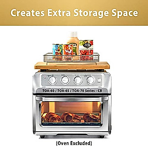 Cutting Board Compatible with TOA-70/TOA-65/TOA-60 Series Air Fryer Oven, Accessories for Convection Toaster Oven, with Heat Resistant Silicone Feet, Creates Storage Space, Protects Cabinet Cupboard