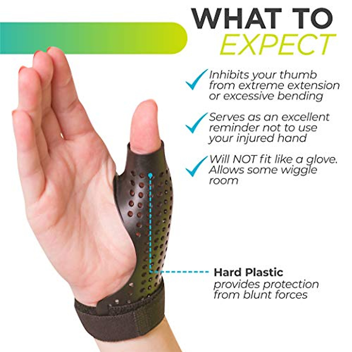 BraceAbility Hard Plastic Thumb Splint | Arthritis Treatment Brace to Immobilize & Stabilize CMC, Basal and MCP Joints for Trigger Thumb, Tendonitis Pain, Sprains (Medium - Left Hand)