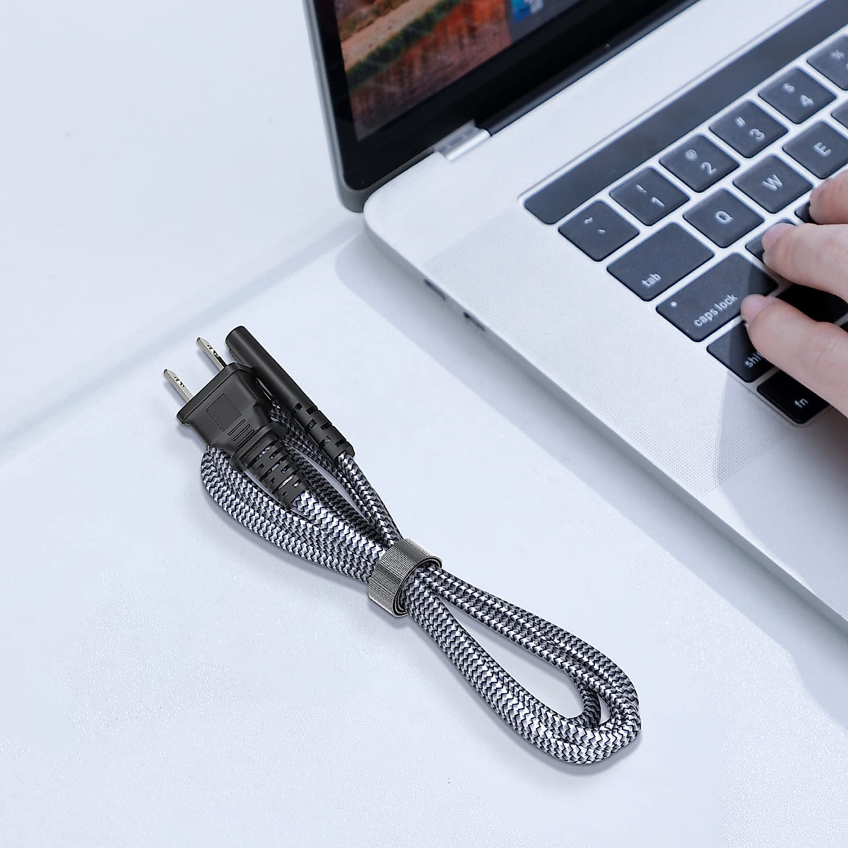 Power Cord, Goalfish 6.6ft/2m AC Power Cable 7A 125V TV Power Cord 18AWG 2 Prong Power Cable Replacement for Sony PS4, PS5 Game Console, Speaker, Monitor, HDTV, 4K TV, Printer, Laptop Power Supply