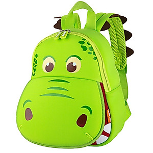 yisibo Dinosaur Backpack Toddler Backpack for Boys Girls Waterproof Preschool Travel Kids Bookbag Backpack for 2-7 Years(Green)