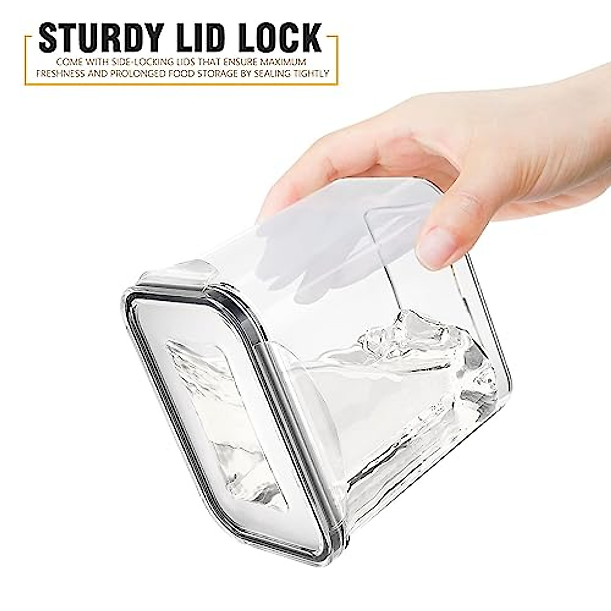 12 Pcs Airtight Food Storage Containers with Lids-Plastic Pantry Storage Containers-100% Leakproof Reusable Organization and Storage, BPA Free Clear Canisters for Cereal, Sugar, Rice, Pasta, and Flour