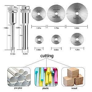 60Pcs Rotary Cutting Wheels Tool Kit, Resin Cut Off Wheels Disc, Mini HSS Saw Blades Cutter, Diamond Cutting Kit with Mandrels for Wood Glass Plastic Stone Metal
