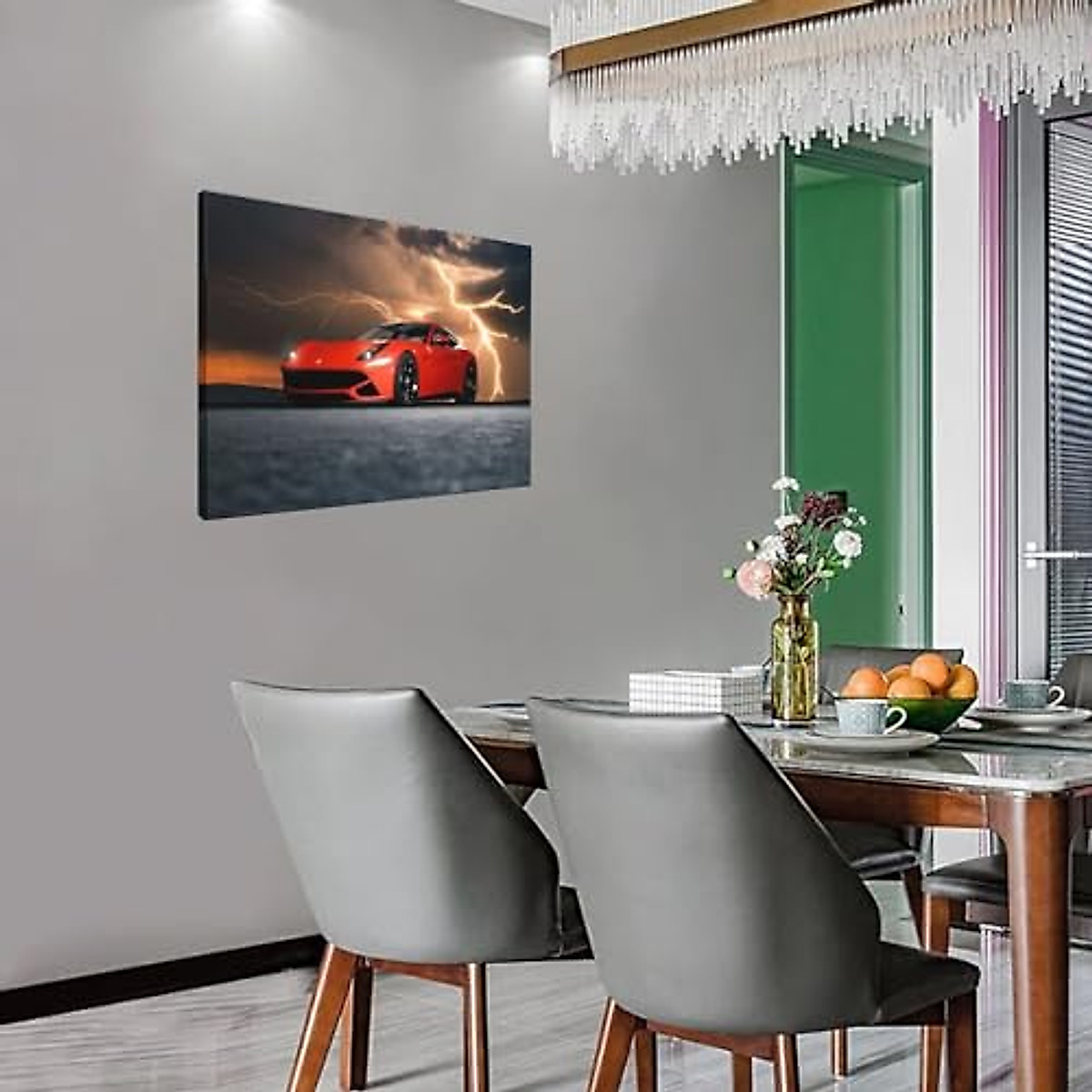 Car Poster Ferrari F40 Supercar Posters Racing Car Canvas Wall Art For Boy's Bedroom SuperCar Wall Decor Frame-style 18x12inch(45x30cm)