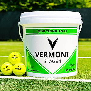 Vermont Mini Green Tennis Balls [Stage 1] | ITF Approved Tennis Balls – All Court Surfaces