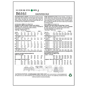 Butterick Patterns B6161CDD Childrens's/Girls' Dress Sewing Template, CDD (2-3-4-5)
