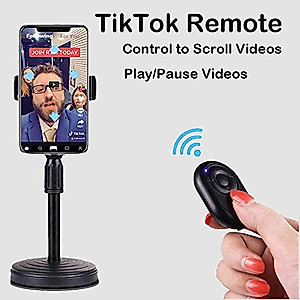 Bluetooth Remote & Page Turner Control - Can Also Use to Scroll Videos for Tiktok and Control to Play/Pause The Video - It Can Work with Most Cellphones/Tablets (Andriod 8.0+ and iOS 6.0+)