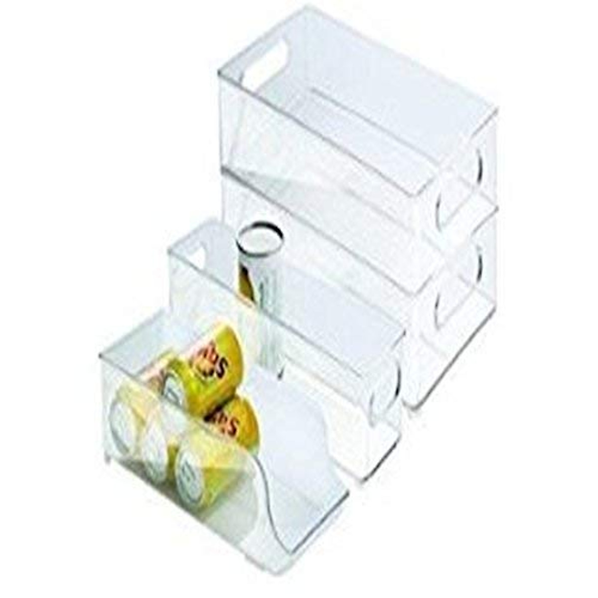 InterDesign Stackable Kitchen Storage Organizer Bins for Fridge, Freezer, Pantry and Cabinet Organization 4 Piece