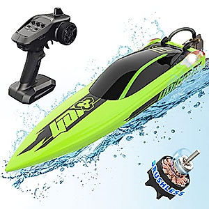 Cheerwing 22" Large RC Racing Boats, Brushless Remote Control Boat 40 Km/h with LED Lights High Speed for Adults and Kids