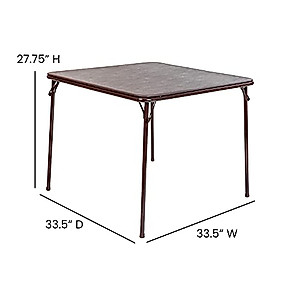 Flash Furniture Folding Card Table - Brown Foldable Card Table Square - Portable Table with Collapsible Legs