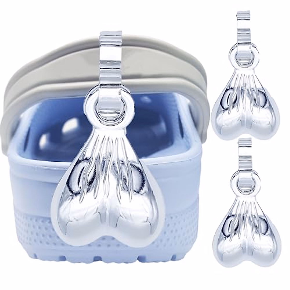 YIPUKIYI Shoe Nuts Shoe charms 2 Pack Shoe Balls, Noticeable Shoe Accessories, Decorative Shoe Charms for Shoe Buckles (SILVER)