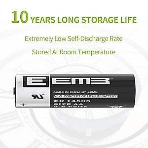 EEMB 4Pack ER14505 AA 3.6V Lithium Battery Li-SOCL₂ Non-Rechargeable Battery SB-AA11 LS14500 TL-5903 SL-360 S7-400 ER14500 for Sensor Water Electricity Meter Gas PLC Facility Equipment Spare Battery