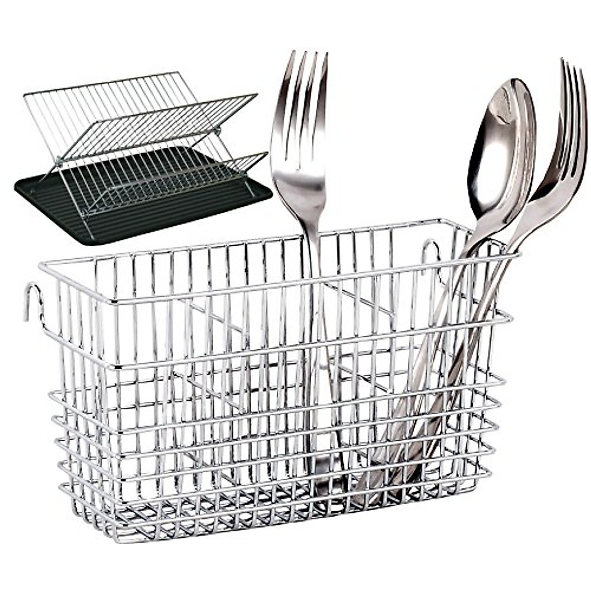 Neat-O Sturdy Chrome-Plated Steel Utensil Drying Rack Basket Holder (Chrome II)