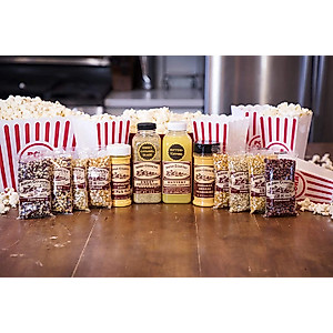 Amish Country Popcorn | 8-4 Ounce Variety Gift Set with Buttery Topping, Sweet Caramel Glaze, Ballpark Salt & Cheddar Cheese Seasoning | Old Fashioned, Non-GMO and Gluten Free