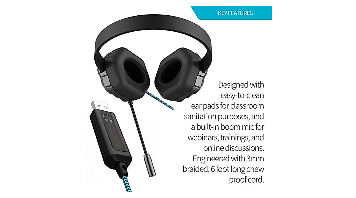 Gumdrop DropTech USB Headphones for K-12 | Rugged & Reliable Learning Gear