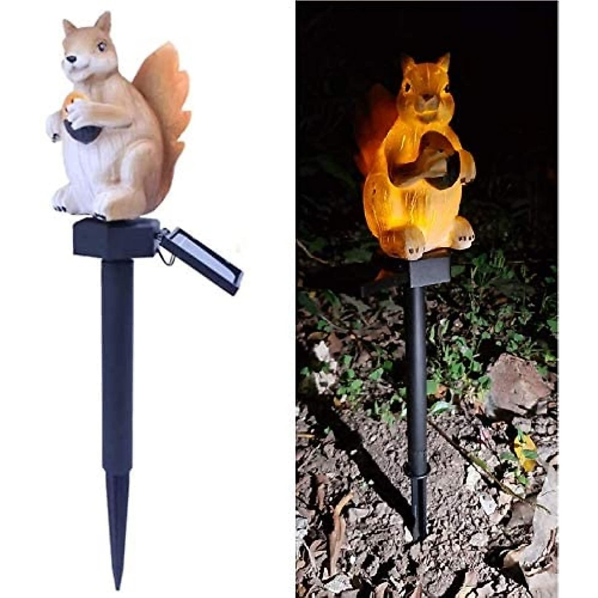 Chris.W Solar Garden Lights Squirrel Waterproof LED Solar Ground Lights Outdoor, Landscape Decorative Stake Lights Pathway Lamp Lighting for Lawn Patio Yard Path Walkway