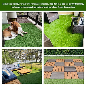 XLX TURF Interlocking Artificial Grass Square Tiles, Fake Grass Pad for Dogs Potty Training Indoor Outdoor Patio Balcony, 12x12 Inch, 6 Pack
