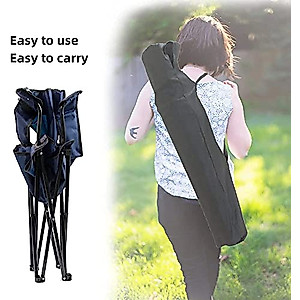 SHSYCER Folding Camping Chairs Portable - Lightweight Camping Chair with Arm Cup Holder, Light Backpacking Beach Outdoor Camping Chairs, Better for Slim People (Black)