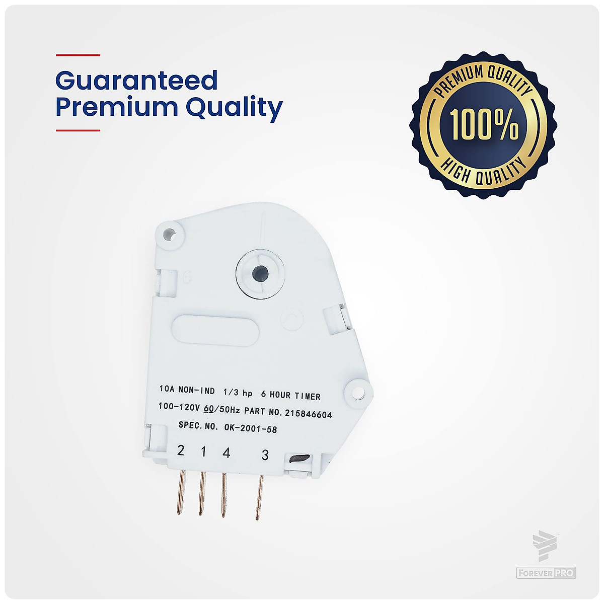 ForeverPRO 215846604 Timer-Defrost for Frigidaire Refrigerator 241809402 241809401 08000035 08003824