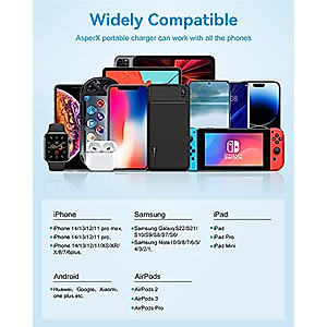 AsperX Portable Charger, PD 22.5W 10000mAh USB C Power Bank Fast Charging, Daul Output Portable Phone Charger Battery Pack Charger Portable for iPhone 14/13/12/11, Samsung S21/22 Google iPad and More