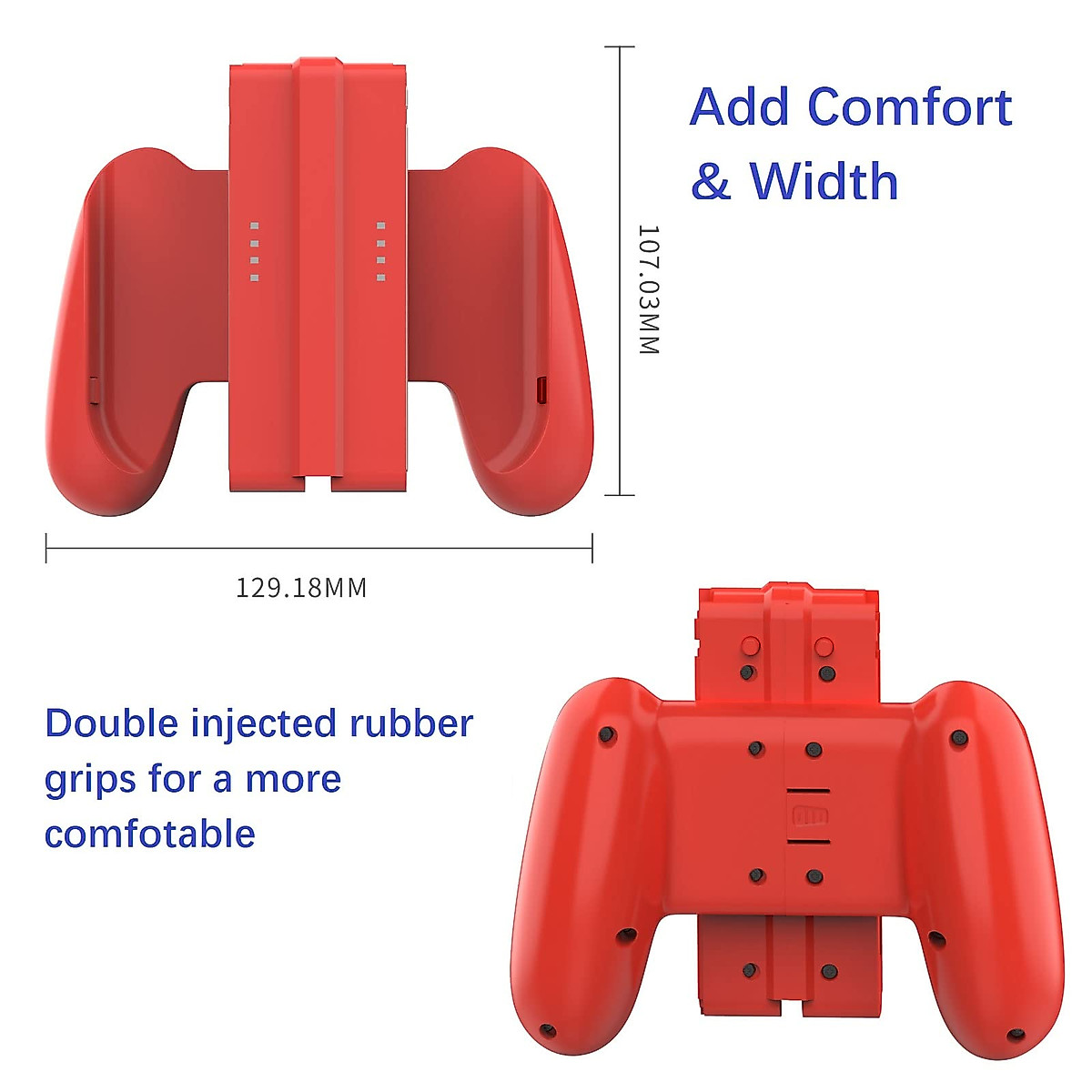 Switch Joycons Detchable Grip Compatible with Nintendo Switch/Switch OLED JoyCons Controllers,Nintendo switch accessories-Red