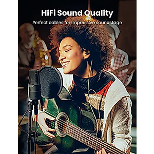 UGREEN MMCX Cable 8 Core 4.4MM to Dual MMCX Balanced Audio Cable, Silver Plated Copper HiFi Sound Audio Jack Earphone Replacement Cable Compatible with TIN Audio T2 T3 SE215 SE535, 4FT (MMCX 4.4mm)