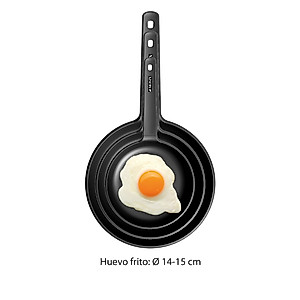 Monix Martin berasategui Forged Aluminium Frying Pans, Set of 3, Black, 26 cm, Pack of 3