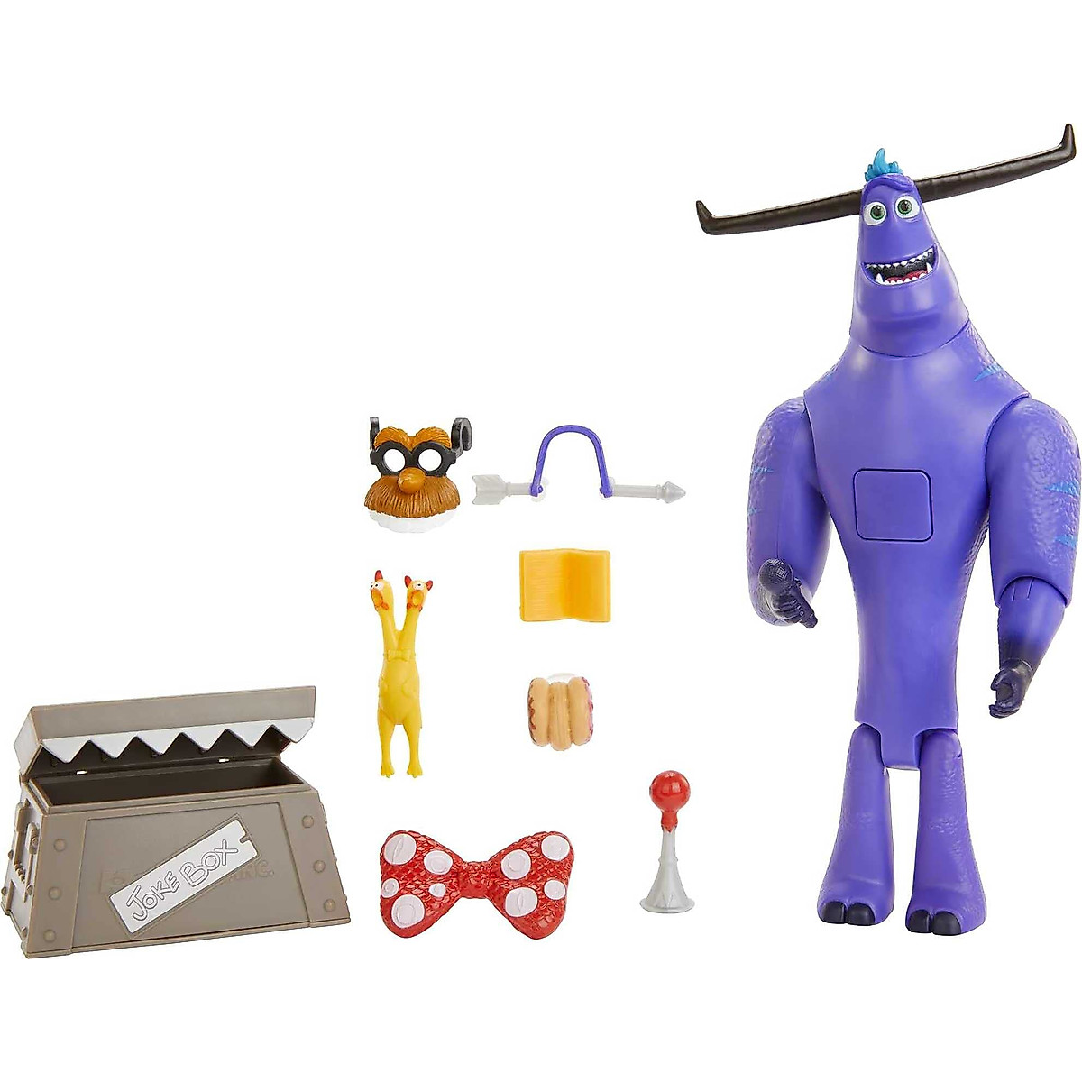Mattel Monsters at Work Tylor Tuskmon The Jokester Feature Figure Talking Interactive Disney Plus Character Toy with Accessories, Posable Authentic Look & Sound, Kids Ages 3 Years & Up