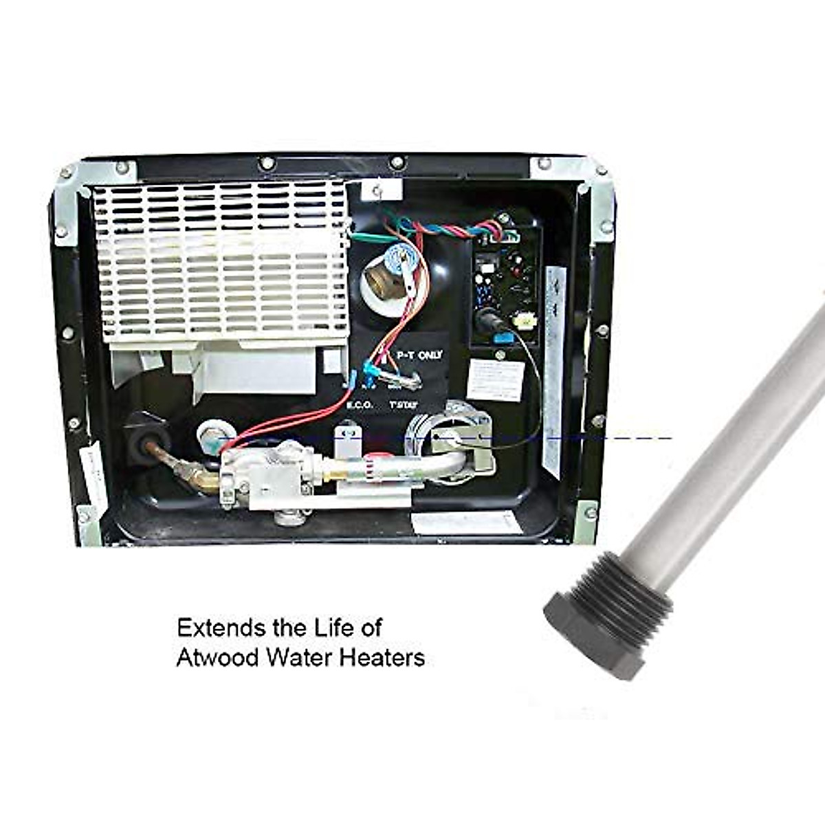 RV Water Heater Magnesium Anode Rod for Atwood Heaters, Dele 2 Pack 1/2" NPT RV Hot Water Tank Anode Rod for RV, Camper and Trailer Water Heaters