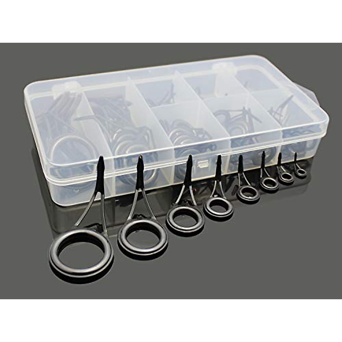 VGEBY 75 Pcs Fishing Rod Tip Repair Kit, Stainless Steel Bait Casting Fishing Rod Guides for Freshwater, Saltwater Fishing Rod Repair Kit