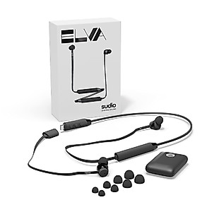 Sudio Elva Wireless Bluetooth Earphones with Bluetooth Audio Transmitter (Black)