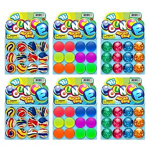 2CHILL Super Bouncy Balls Hi Bounce (6 Packs of 12 Balls) Small Toys Party Favors. Racketball Kids Prize Premium Giveaways Gift Toy. Mini Colorful Rubber Balls. Bulk Party Favors. 967-6s