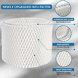 Cenipar WF2 Humidifier Filters Replacement for Vicks V3100, V3500, V3700, ​V3900 Enviracaire ECM-500 Sunbeam SCM1118 SCM1119 SCM1120 Series WA-8D Humidifier Filters, 4 Pack