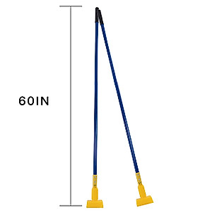 Matthew Cleaning Commercial Quick-Change Iron Mop Handle for Floor Cleaning Heavy Duty Mop Stick Replacement 60inch Jaw Clamp-Style Wet Mop Handle 6 Packs