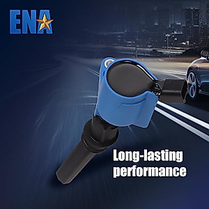 ENA Set of 8 Blue Ignition Coil Pack Compatible with Ford Lincoln Mercury F150 F250 E150 E350 Navigator Town Car Expedition Mustang GT Grand Marquis 4.6L 5.4L 6.8L for DG508 DG457 DG472 DG491 FD503