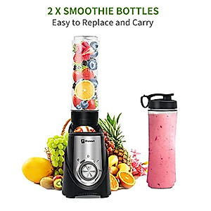 Frossvt Personal Blender for Shakes and Smoothies, Powerful Smoothie Blender with 450w Powerful Motor 2 x Travel Cups 20oz Pulse Technology BPA-Free