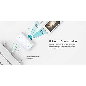 TP-Link AC750 WiFi Range Extender - Dual Band Cloud App Control Up to 750Mbps, One Button Setup Repeater, Internet Booster, Access Point Smart Home & Alexa Devices (RE220) (Renewed)