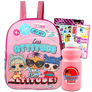 LOL Surprise Mini Backpack for Girls Set - Bundle with 11" LOL Surprise Backpack, Stickers, Water Bottle, More | LOL Surprise Backpack Preschool