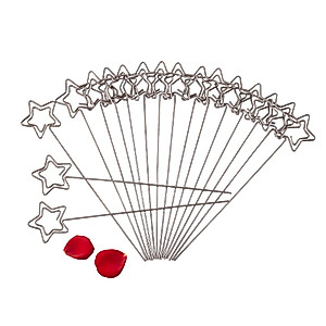 Photo Clip Holders with Star Shape Craft Metal Wires Place Paper Picture Card Holders for Wedding Party Birthday Decoration,Silver Color,