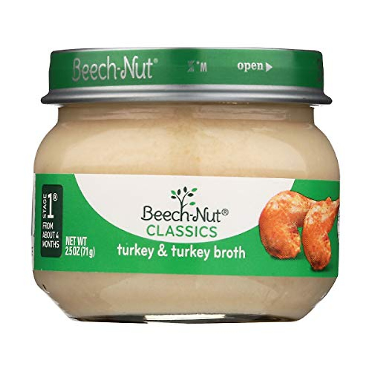 Beech-Nut Classics Stage 1 Baby Food, Turkey/Broth, 2.5 oz