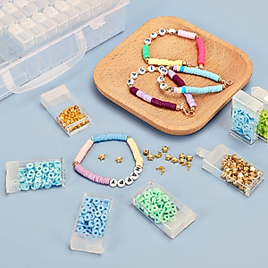 Quefe 2 Pack 64 Grids Diamond Painting Storage Containers 5D Plastic Box Bead Storage Organizer Boxes Diamond Painting Accessories with 300pcs Label Stickers for Diamonds, Beads DIY Art Craft Storage