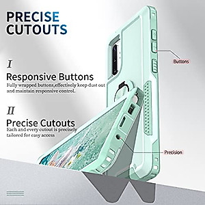 Military Case for Samsung Galaxy Note 10 Plus Tough Rugged Dual Layer Protective Case Hybrid Cover with 360°Ring Holder Kickstand