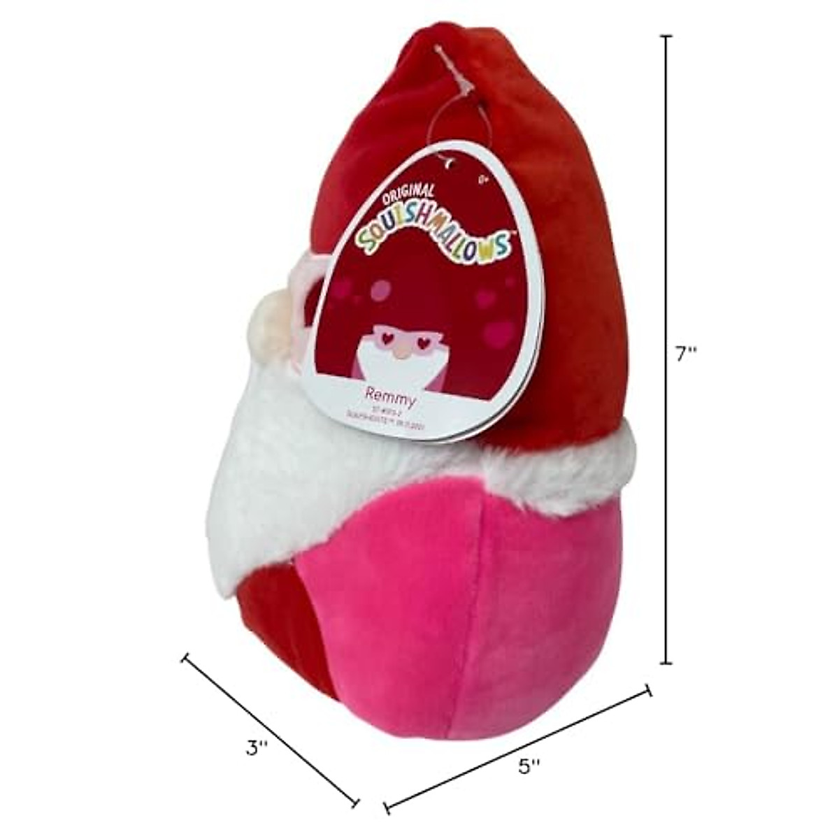 Squishmallow Official KellyToy Valentine's Day Squad (Remmy The Gnome, 7 Inch)