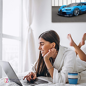 Panther Print, Large Canvas Wall Art, Car Design, Bugatti Vision Gran Turismo Hypercar, Prints for Special Occasions (76x51cm)