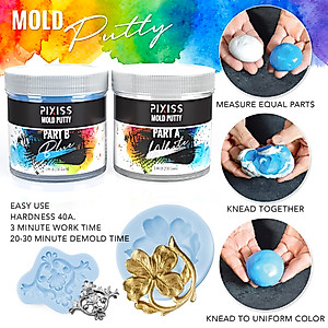 Mold Putty Silicone Mold Making Kit, Super Easy 1:1 Mix Mold Putty, 3/4 Lb (400 Grams), Makes Strong Reusable Silicone Molds