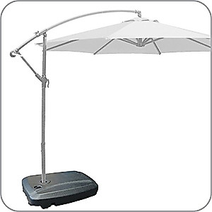 EasyGoProducts Universal Offset Umbrella Base Weight Capacity - Plastic Weighted Stand with Water or Sand, Black, 60 L